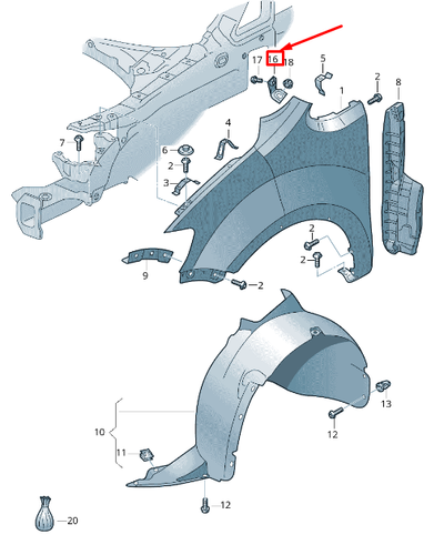 New VW SHARAN 7N Right Fender Bracket 7N0821150 | eBay