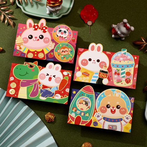 4pcs/pack Rabbit Red Envelopes Jubilant Create Atmosphere Gift Money ...