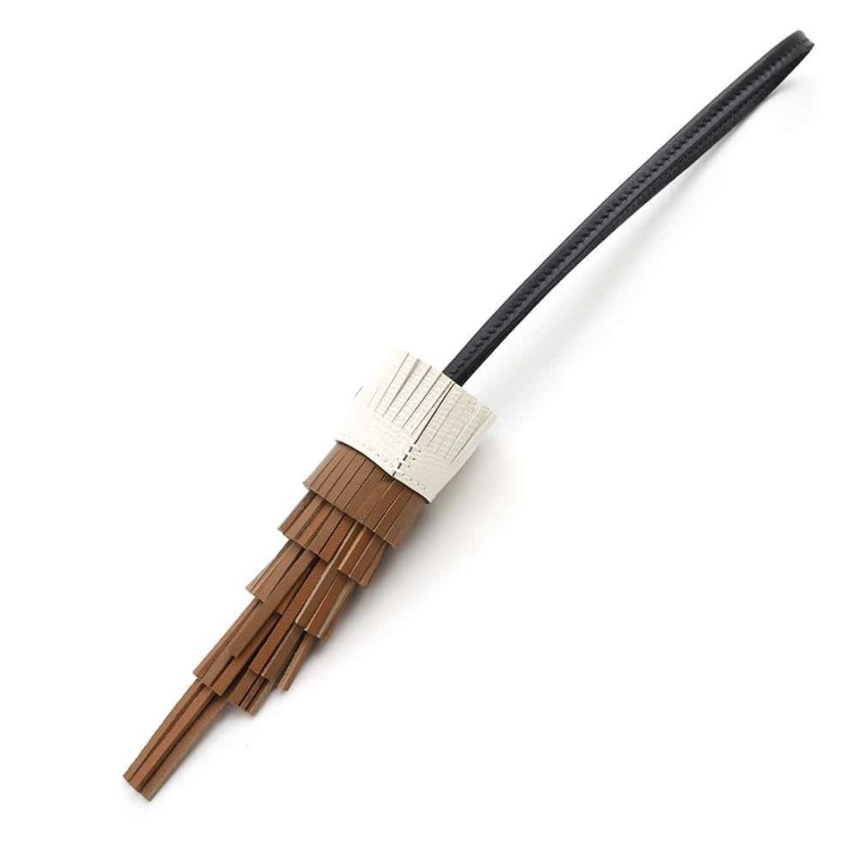 Bag Charm Shuette Gold Pandepice Black Nata White Lambskin Epson Swift ...