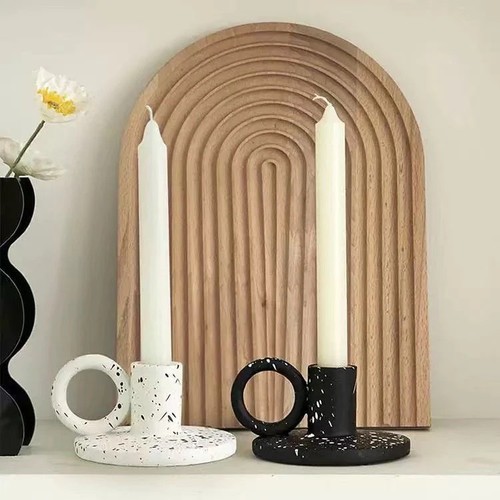 Trendy Nordic Splash-Ink Candle Holders Set (Set of 2) | eBay
