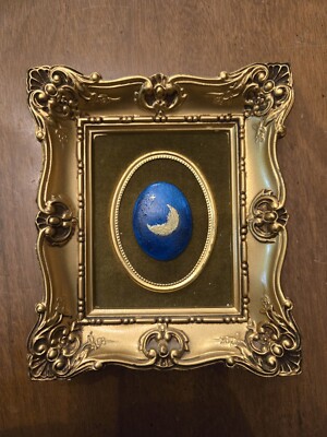 Mini Moon Phase Painting Acrylic In Vintage Frame, Cameo Velvet Frame ...