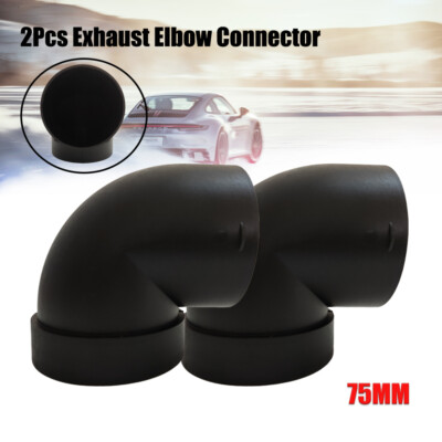 2PC 75mm L Shape Duct Ducting Pipe Elbow Connector For Parking Air ...
