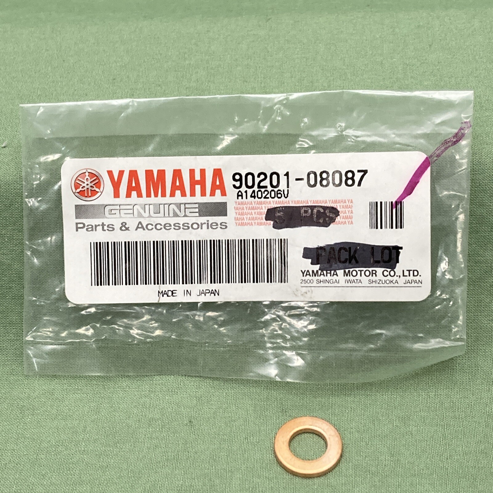 QTY 5 NEW GENUINE YAMAHA 90201-08087 CRANK & PISTON Washer, Plate | eBay