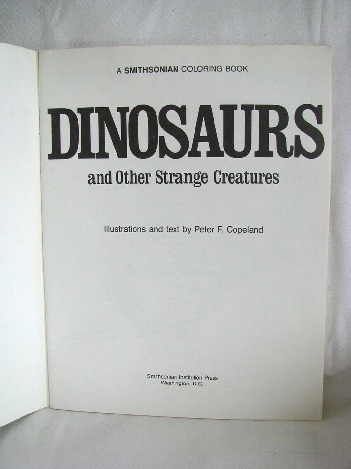 Vintage Smithsonian Dinosaurs and other strange creatures coloring book ...