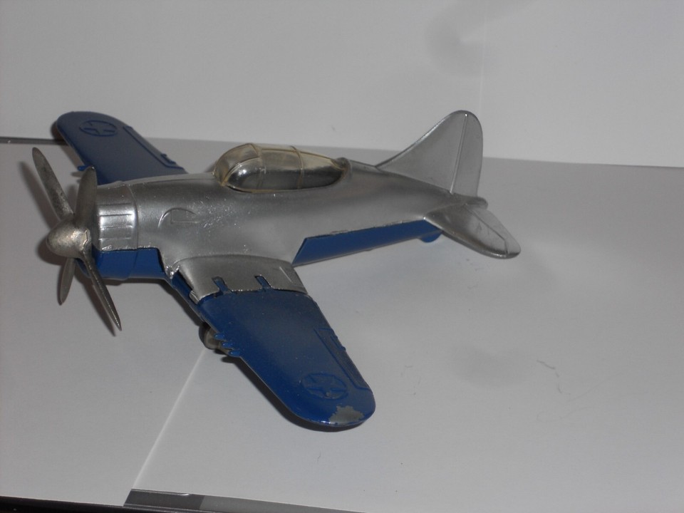 1950s HUBLEY NAVY FIGHTER PLANE AIRPLANE DIECAST METAL 8" SPAN ...