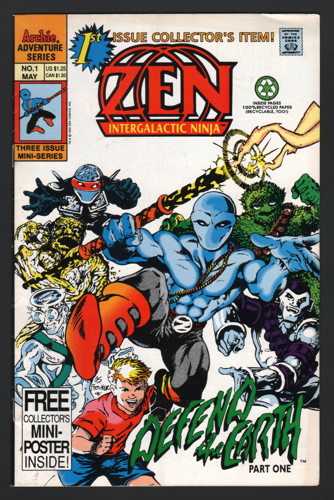 ZEN INTERGALACTIC NINJA #1, 1992, Zen ComIcs, VF CONDITION, 3 ISSUE ...