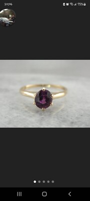 Dark Raspberry Sapphire Gold Ring | eBay