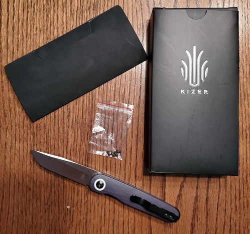 KIZER SQUIDWARD FRONT FLIPPER KNIFE PURPLE G10 154CM blade V3604C1 | eBay