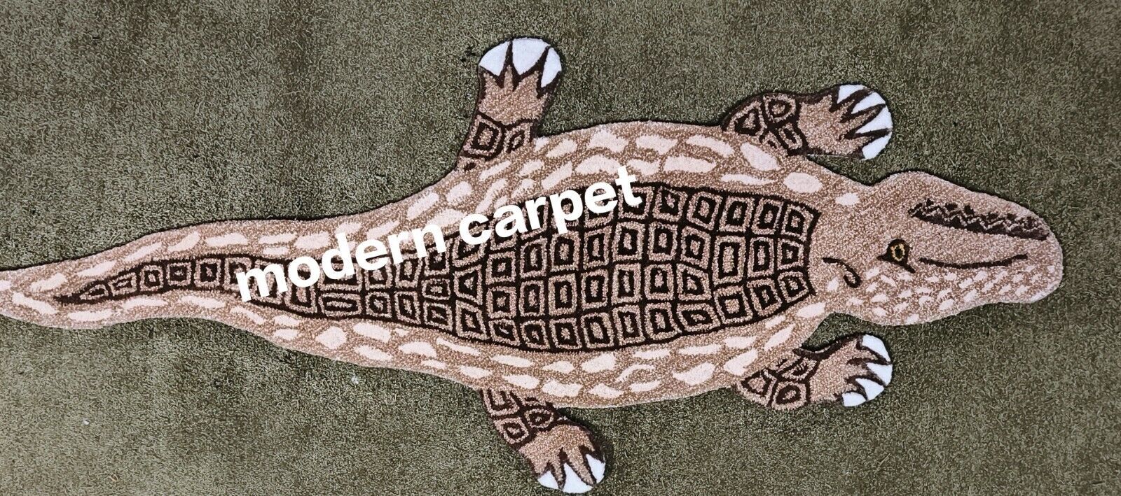 Crocodile Rugs 3x6 Feet Handmade 100% Woolen Hand Tufted For Home ...
