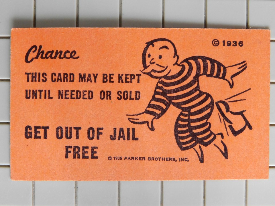 Genuine Monopoly "Get Out of Jail Free" Card (ONE, Var. Editions, Your ...