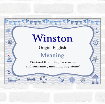 Winston Name Meaning Nautical Certificate | eBay UK