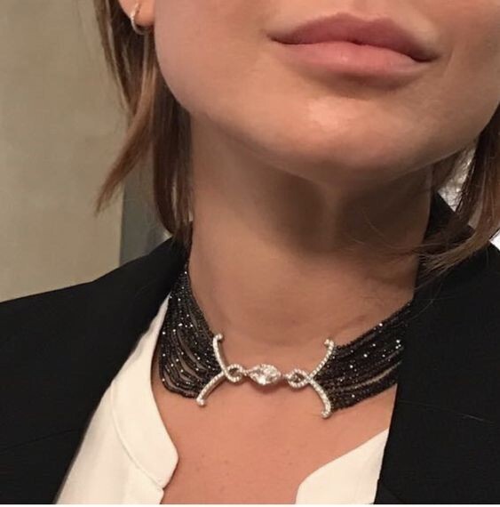 Office Wear Evening Party Collar Necklace 6.2CT Marquise Cut CZ 925 ...