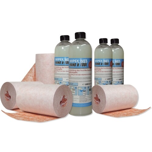 WIPEX-Wet Hand & Tool Nachfüllpack 1 Set 20x38cm mit Reiniger Nordvlies ...