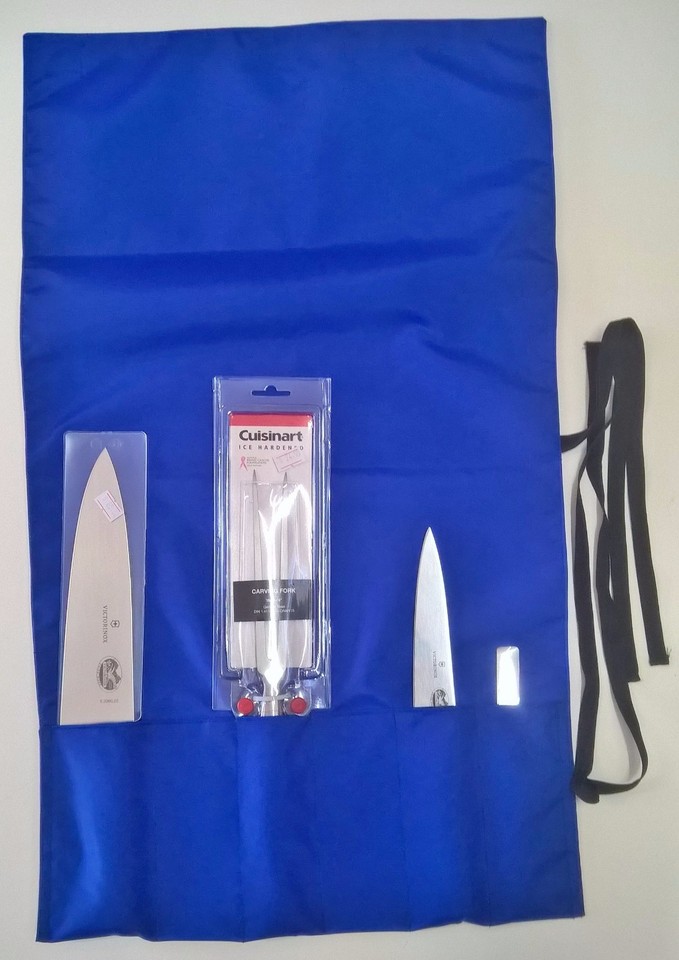 Butchers Knife Pouch Roll BLUE Water Resistant Nylon 6 Pocket, AUSSIE ...