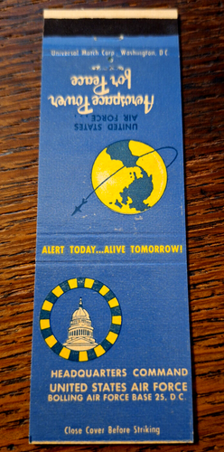 Vintage Matchbook: USAF HQ Command, Bolling AFB, Washington, DC | eBay