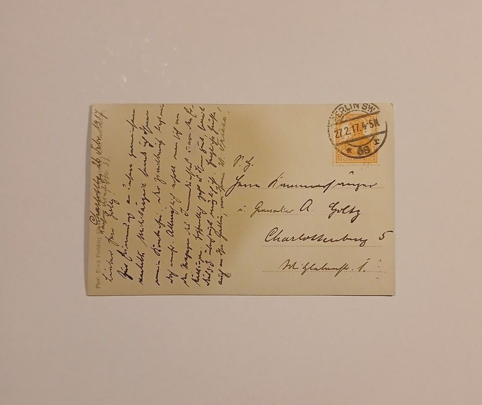 WWI Germany 1917 RPPC To Alexander Graf von der Goltz | eBay