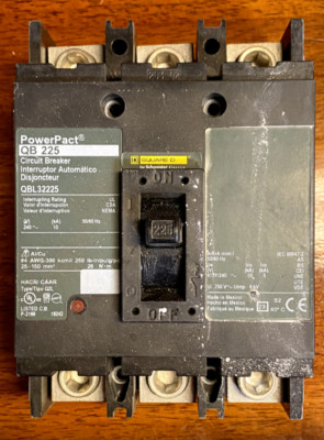 Square D QBL32225 QB 225A 240V PowerPact Circuit Breaker new | eBay