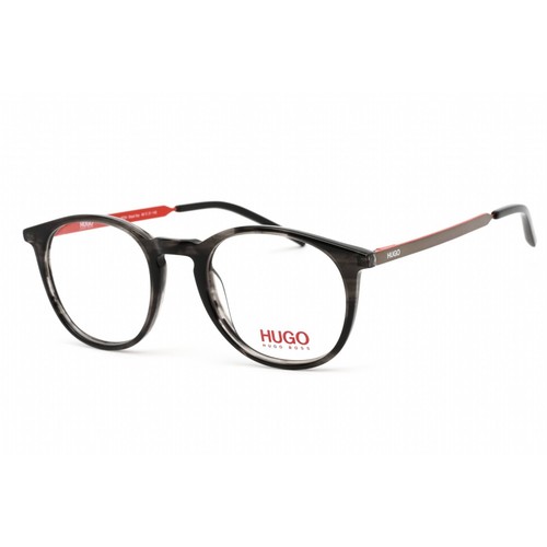 Hugo Men's Eyeglasses Striped Grey Acetate/Metal Round Frame HG 1017 ...