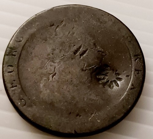 1797 UK King George III One Penny 'Cartwheel' Coin Soho - Countermarked ...