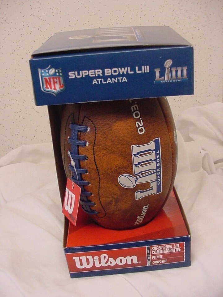Wilson NFL SUPER BOWL ATLANTA LIII 53 COMPOSITE Football 10" RAMS PATS ...
