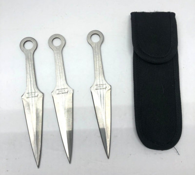 Aeroblades 440 Stainless 3 Pc Throwing Knife Set In Pouch | eBay