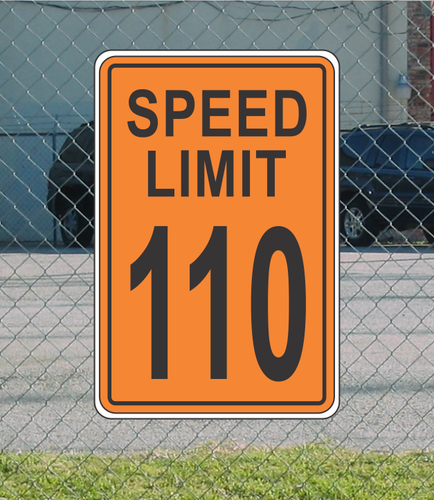 Orange Speed Limit 110 Metal Sign for Street Road Highway Parking Lot ...