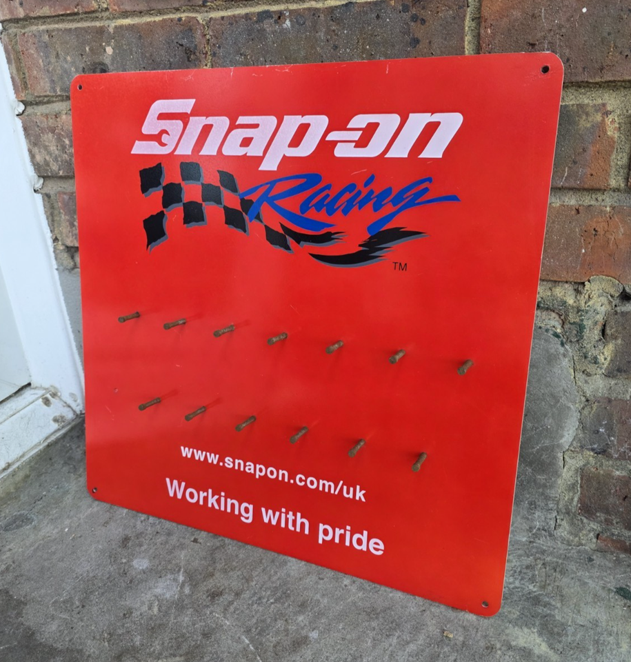 SNAP-ON RACING ADVERTISING SIGN WITH 13 HOOKS FOR HANGING TOOLS | eBay UK