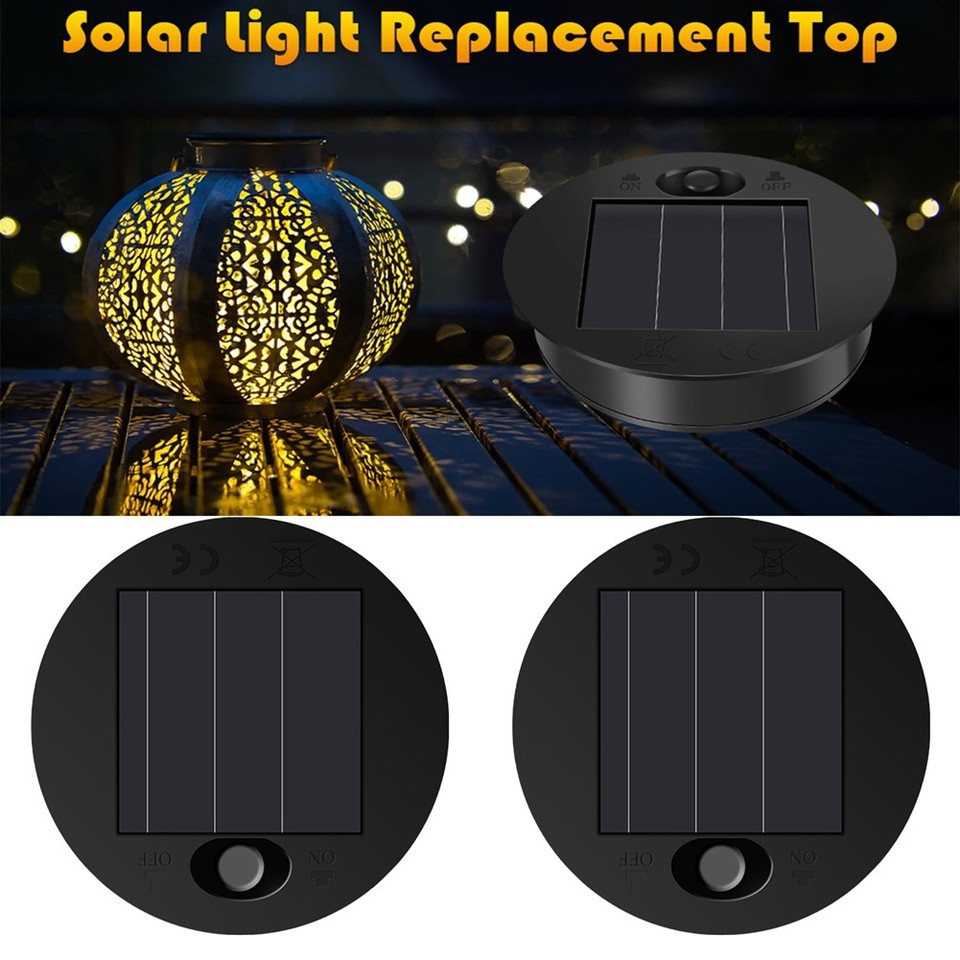 2Pcs Solar Light Replacement Top LED Solar Panel Lid for Outdoor ...