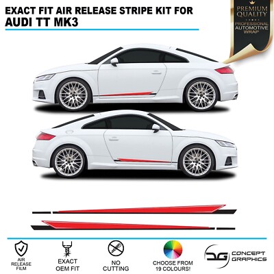 Sport Side Stripe Kit Exact Fit Air Release Vinyl Fits Audi TT TTS MK3 ...