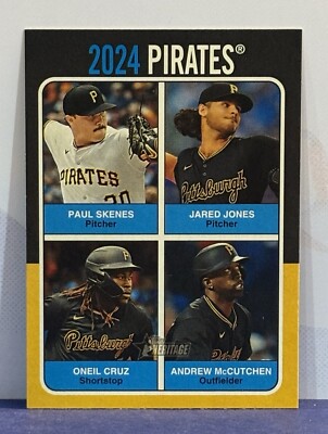 2024 Topps Heritage High Number Pittsburgh Pirates Quad Card Paul ...