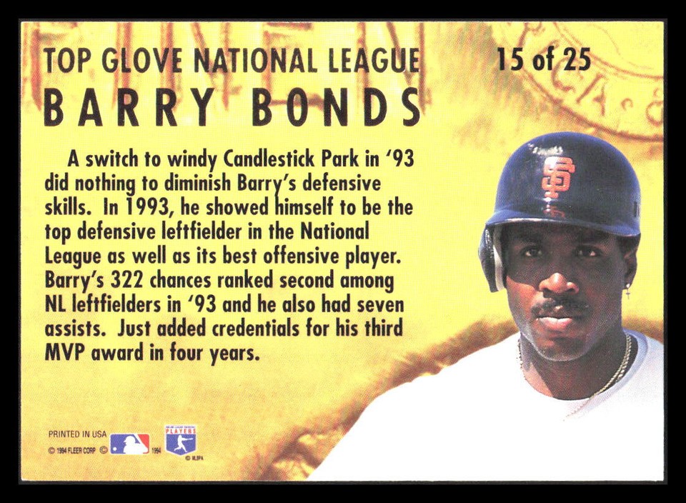 1994 Ultra Award Winners #15 Barry Bonds Baseball Card | eBay