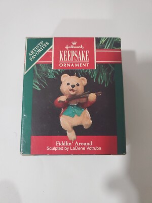 Hallmark Keepsake Ornament Fiddlin Around Bear Violin Vtg 1991 ...