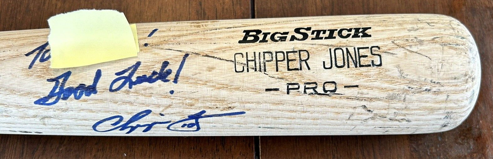 CHIPPER JONES 2008 signed Game Used Bat ATLANTA BRAVES GUARANTEED TO ...