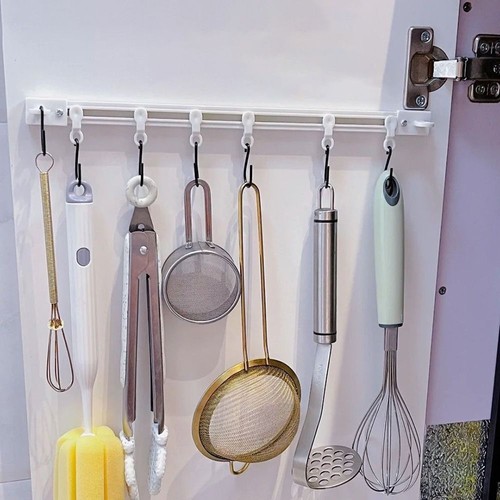 No Punching Long Row Hooks Easy Install Track Hooks Sliding S-hook ...