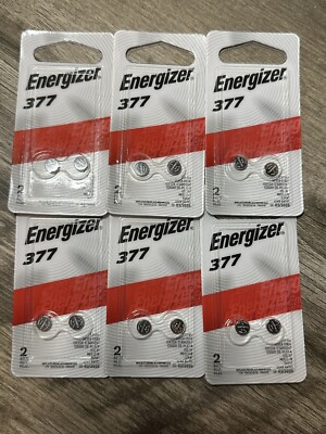 Energizer 377, Watch/Electronic Batteries, Exp. 3/26, Pack Of 6 Twin ...