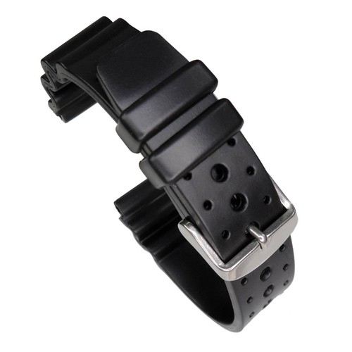 Long Divers Watch Strap PVC Rubber style Black XL 18 20 22 24mm ...