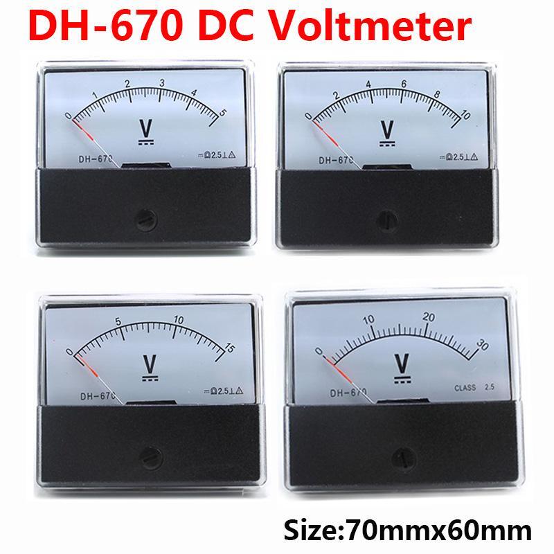 Pointer Analog Dc Voltmeters DH670 5V 10V 15V 20V 30V 50V 100V 500V 70x60mm 1 Pc | eBay