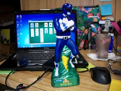 1994 Blue Mighty Morphin Power Rangers Soaky Bubble Bath Bottle empty ...