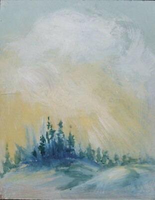 Original Painting Misty Forest after JMW Turner Landscape 11x14 signed ...