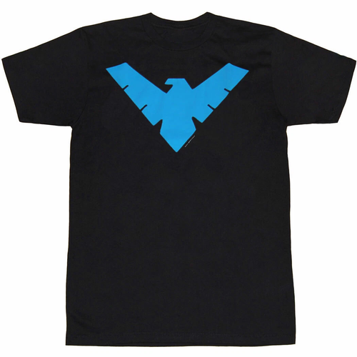 DC Nightwing Wing Symbol Logo Black T-Shirt | eBay