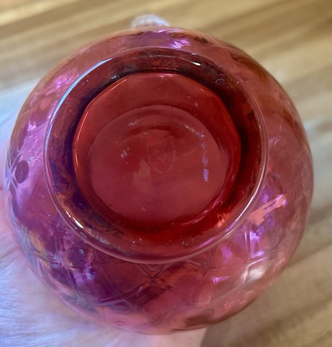 Fenton Art Glass Country Cranberry Pitcher With Crystal Handle | eBay