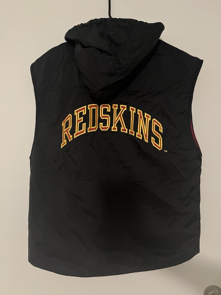 Starter Redskins Hooded Vest Vintage Men’s Large Black R Words ...