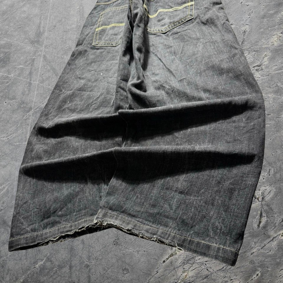 Baggy Black Wide Leg Dodeca Southpole Styl Y2K Skater Vintage Jeans 42x29 | eBay