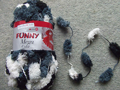 Pompon-Wolle Super Große Pompons Garn 100 g Schöller FUNNY Mega Color ...