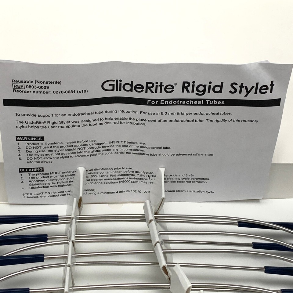 Verathon REF 0270-0681, GlideRite Rigid Stylet, (0803-0009x10) | eBay