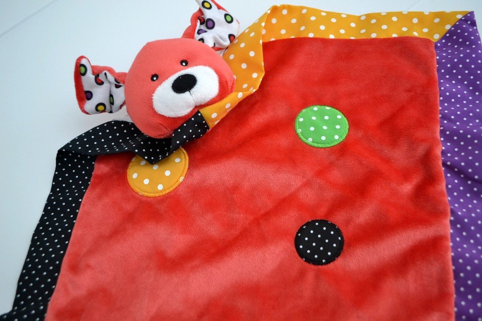 Baby GANZ Plush Puppy Dog Lovey Red Purple Orange Polka Dot Lookie-Loos ...