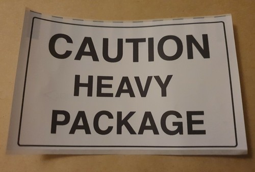 Caution Heavy Package Postal Sticker - Self Adhesive Label Packing ...
