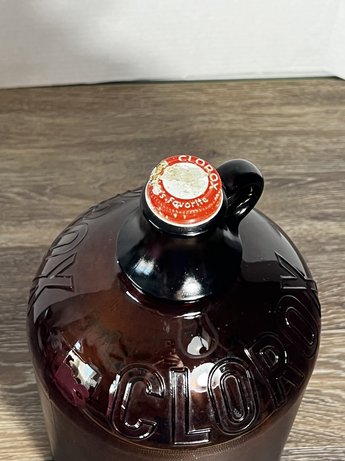 Vintage Glass Clorox Bottle Embossed Amber Brown Gallon Jug With Cap ...