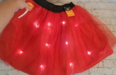 NEW NWT Red Tutu Skirt Flashing Light Up Womens Costume Cosplay One ...