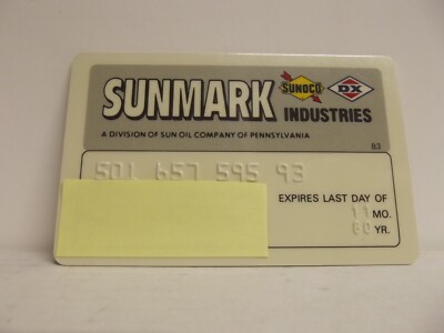 1980 Vintage, SUNMARK INDUSTRIES Sunoco/DX Credit Card, SUN OIL, # 544 | eBay
